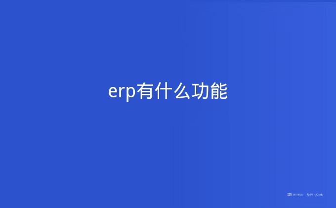 erp有什么功能 • Worktile社区